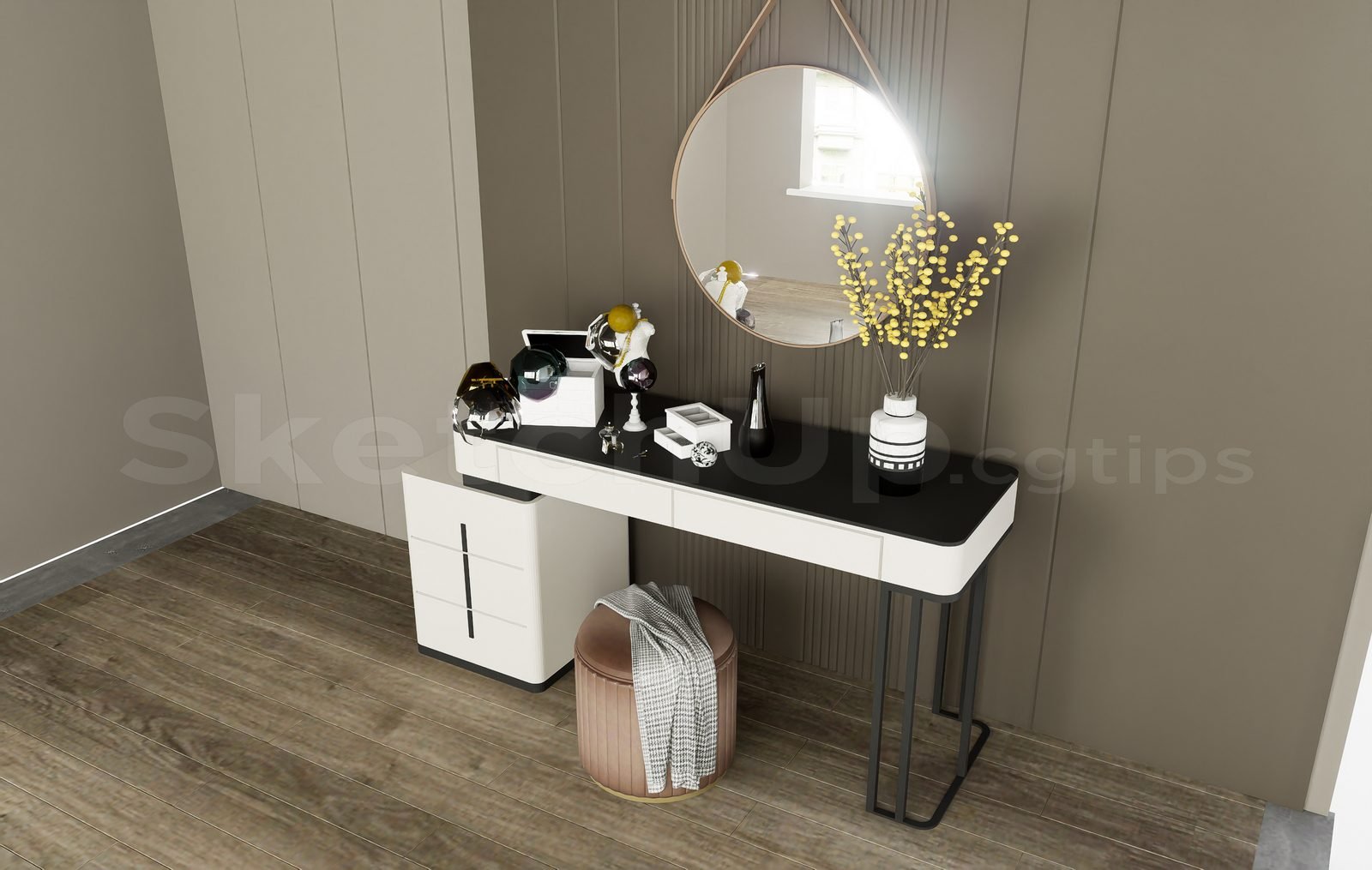 17099. تنزيل نموذج جدول مكياج رسم « Sketchup Blocks